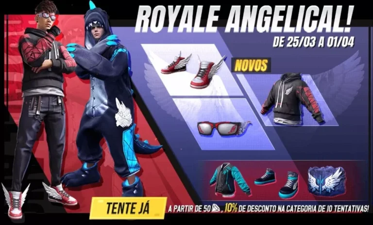 Royale Angelical Free Fire: Como Conseguir Conjunto Dino Angelical e ...