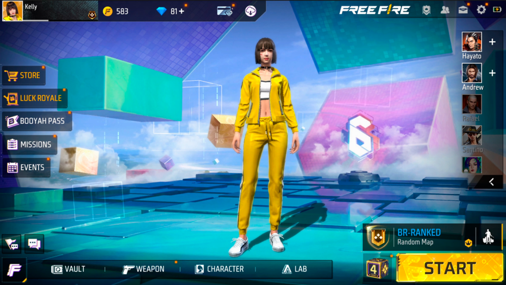 Free Fire traz novidades já no lobby do jogo em nova atualização - PS Verso