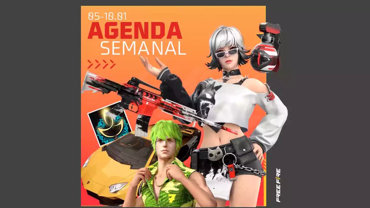 Calendário Semanal Free Fire (06/01 a 10/01/2024) - PS Verso